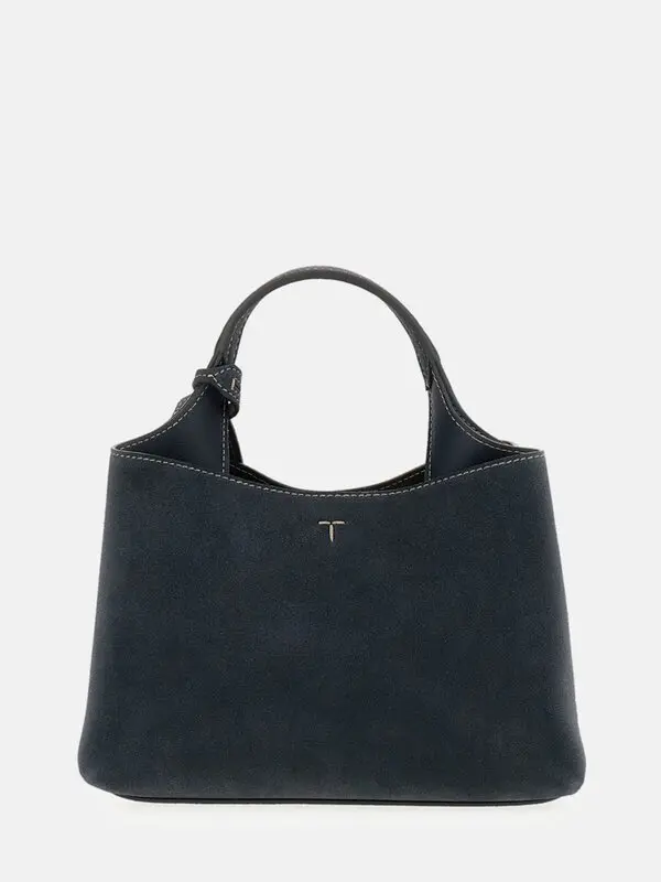TOD'S Small Calfskin Handbag With Removable Shoulder Strap - Blue