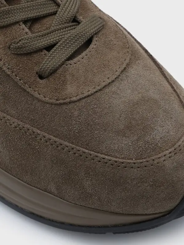 Hogan Hi-light Suede Calfskin Leather Sneakers With Tone-on-tone H Logo - Burnt