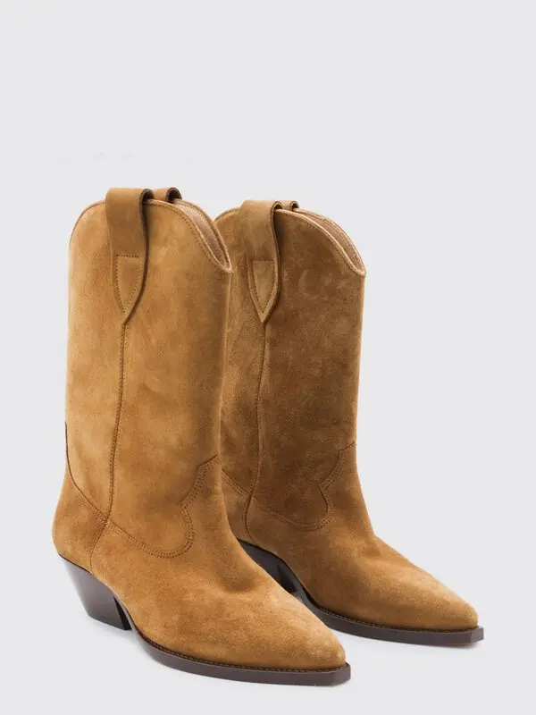 Isabel Marant Étoile Duerto Suede Calf-height Western Boots - Earth