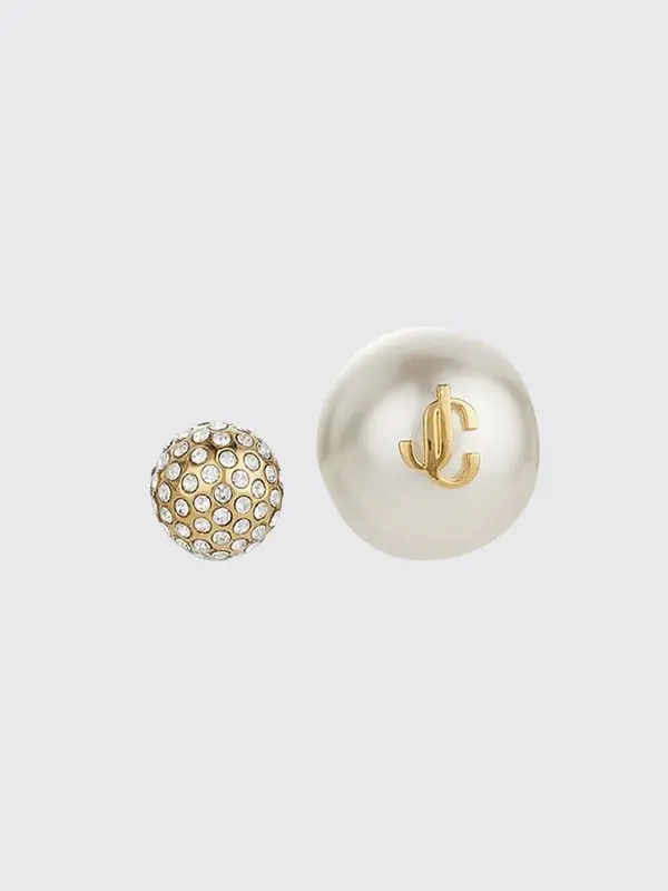 JIMMY CHOO Jc Monogram Pearl And Crystal Stud Earrings - White