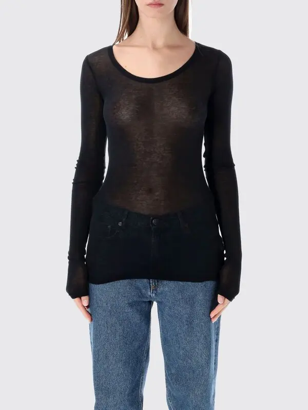 American Vintage Sheer Cotton Long-sleeve T-shirt - Black