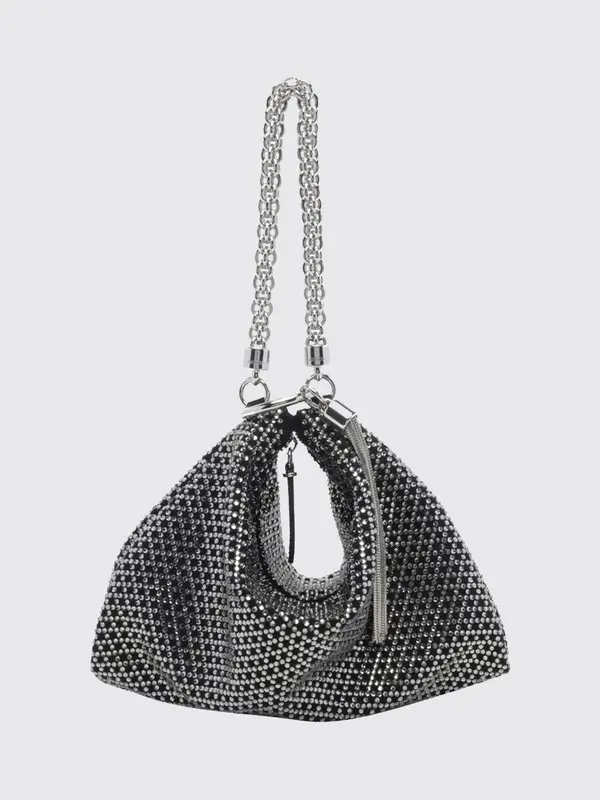 JIMMY CHOO Embellished Chain Strap Handbag - Black