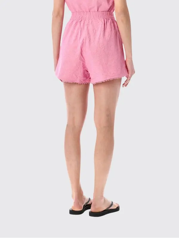 American Vintage High-waisted Cotton Shorts With Elasticated Waist - Pink