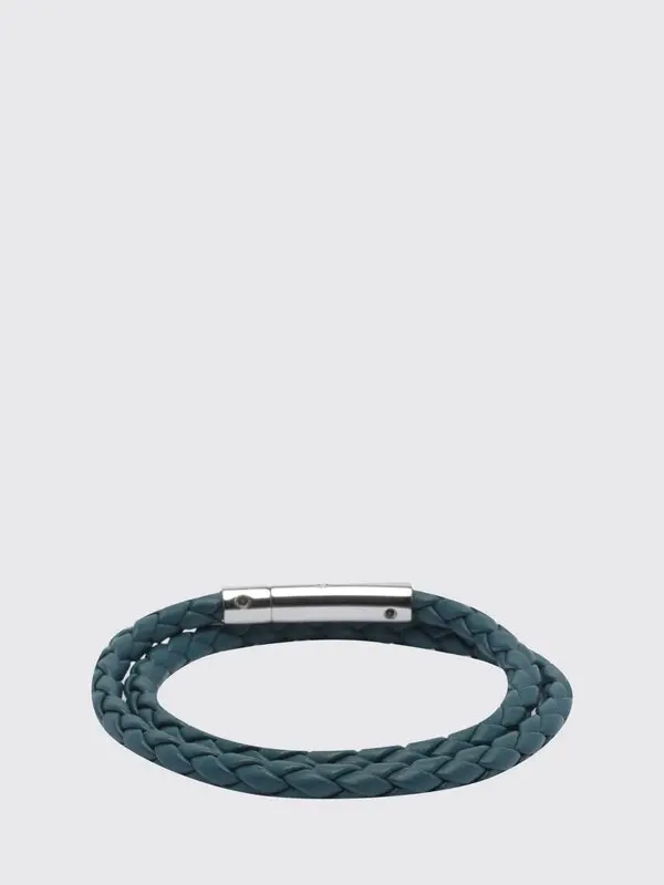 TOD'S Braided Leather Double Wrap Bracelet - Blue
