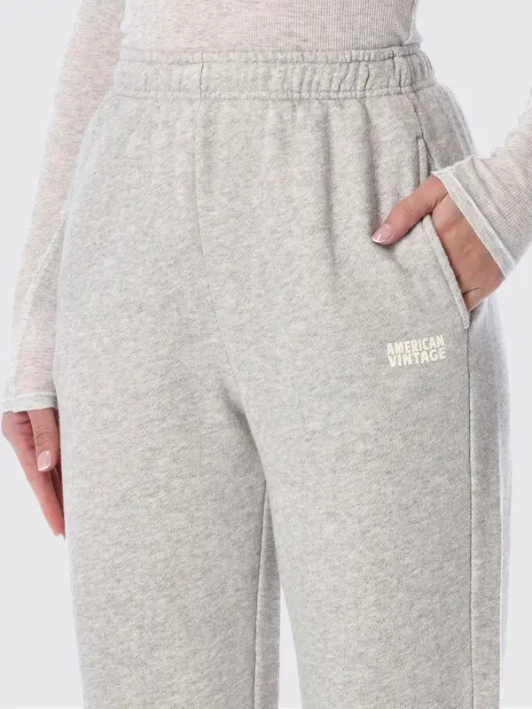 American Vintage High-waisted Linen And Cotton Track Trousers