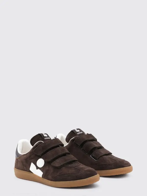 Isabel Marant Étoile Suede Low-top Sneakers With Velcro Closure - Cocoa