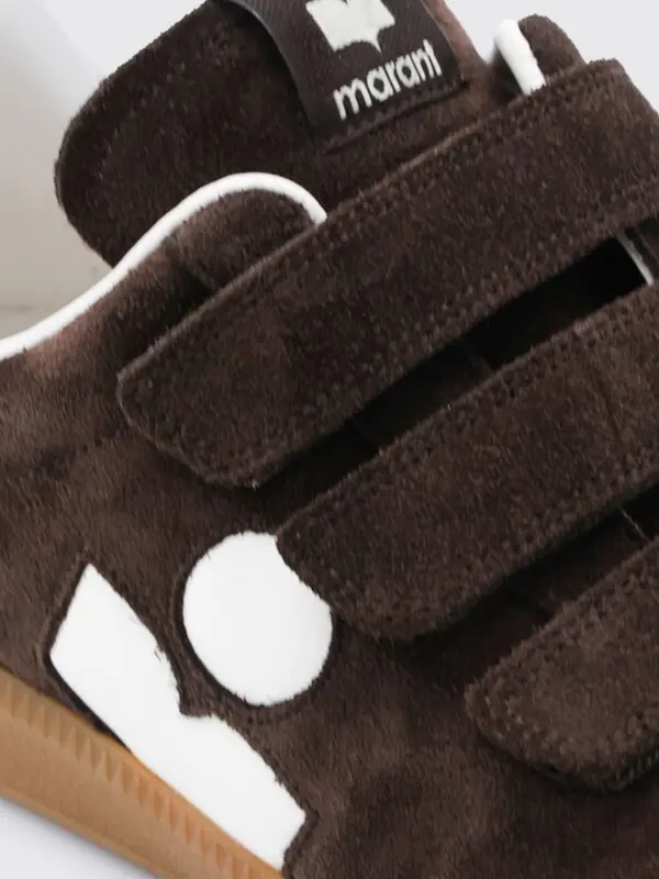 Isabel Marant Étoile Suede Low-top Sneakers With Velcro Closure - Cocoa
