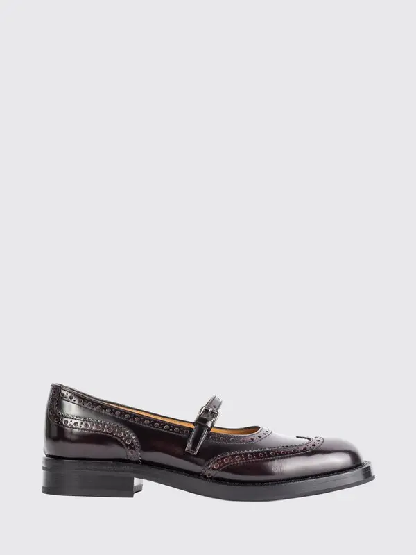 Church's Brushed Leather Mary Jane Brogue Ballerina Flats