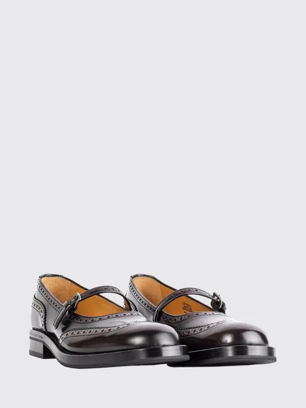 Church's Brushed Leather Mary Jane Brogue Ballerina Flats