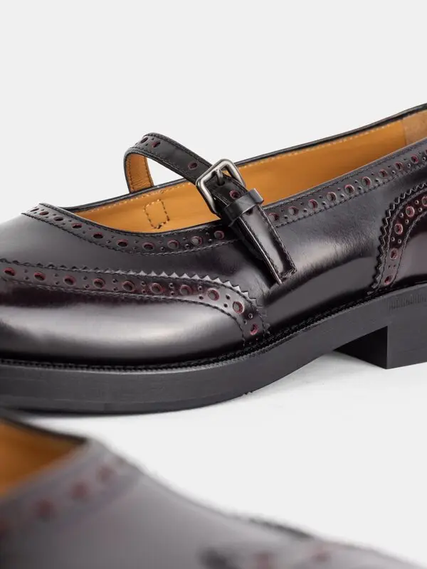 Church's Brushed Leather Mary Jane Brogue Ballerina Flats