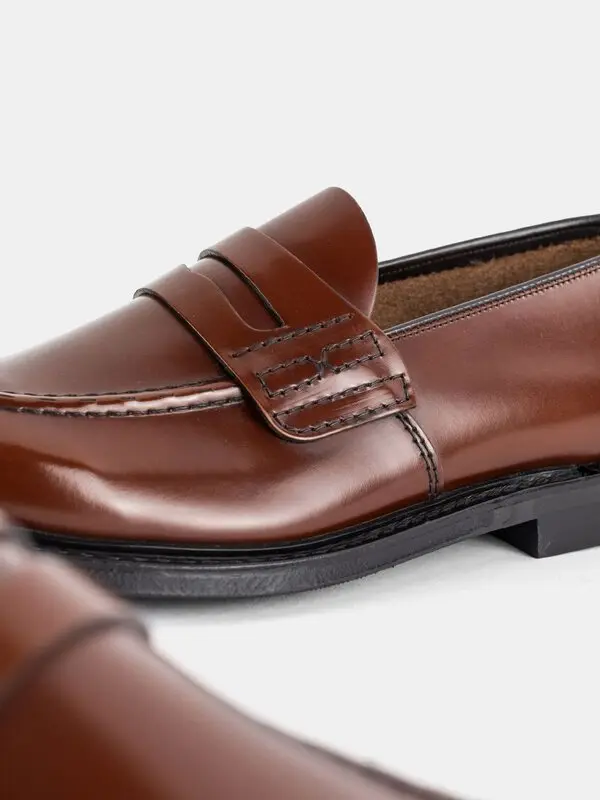 Church's Penny Loafers In Brushed Leather With Leather And Rubber Sole