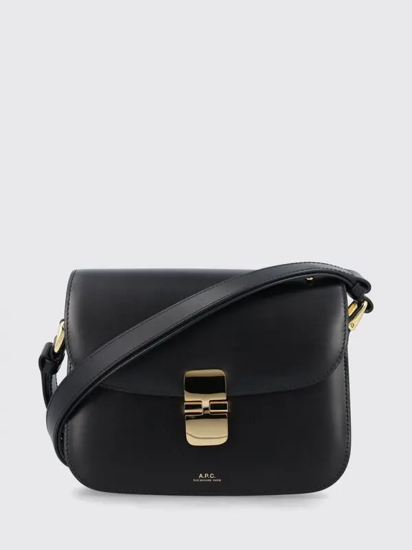A.p.c. Shoulder Bag With Gold Tone Clasp - Black