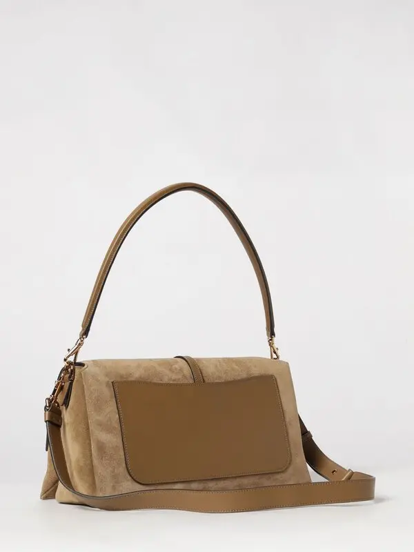 TOD'S Timeless Shoulder Bag In Suede Calfskin - Burnt