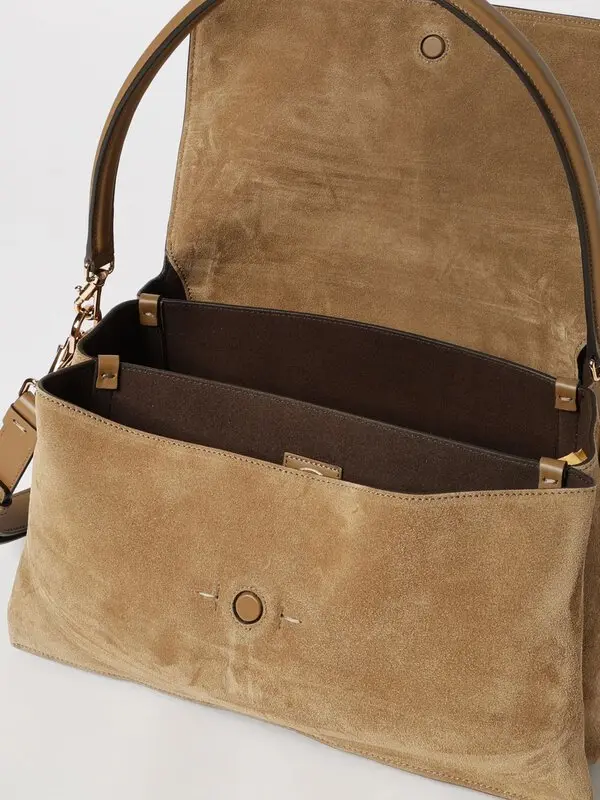 TOD'S Timeless Shoulder Bag In Suede Calfskin - Burnt