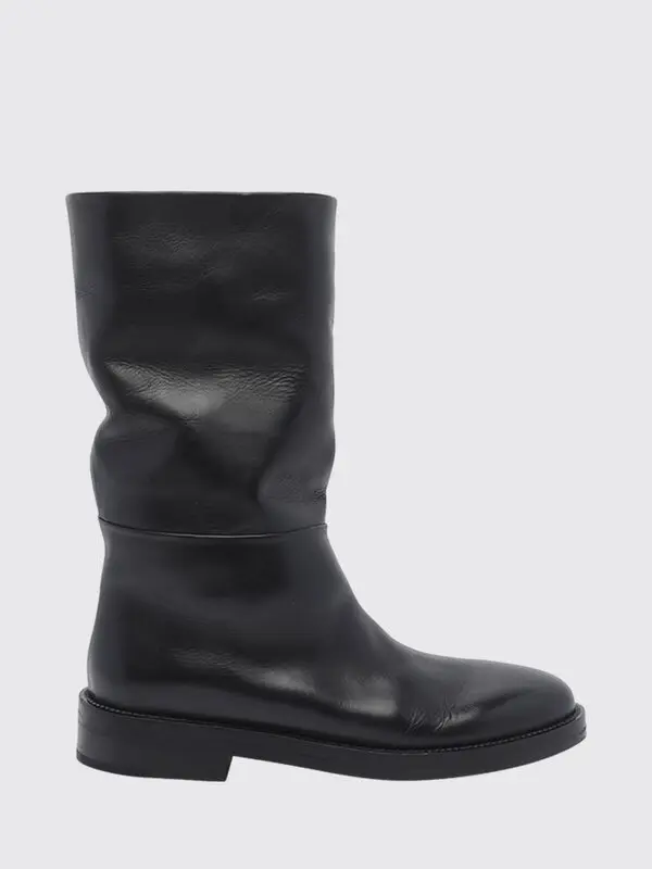 Marsèll Tubetto Calf-high Biker Boots In Distressed Leather - Black