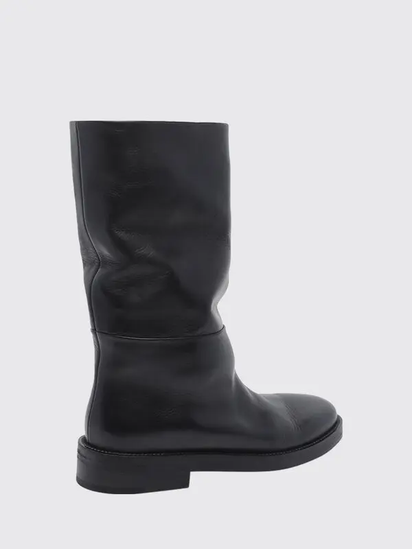 Marsèll Tubetto Calf-high Biker Boots In Distressed Leather - Black