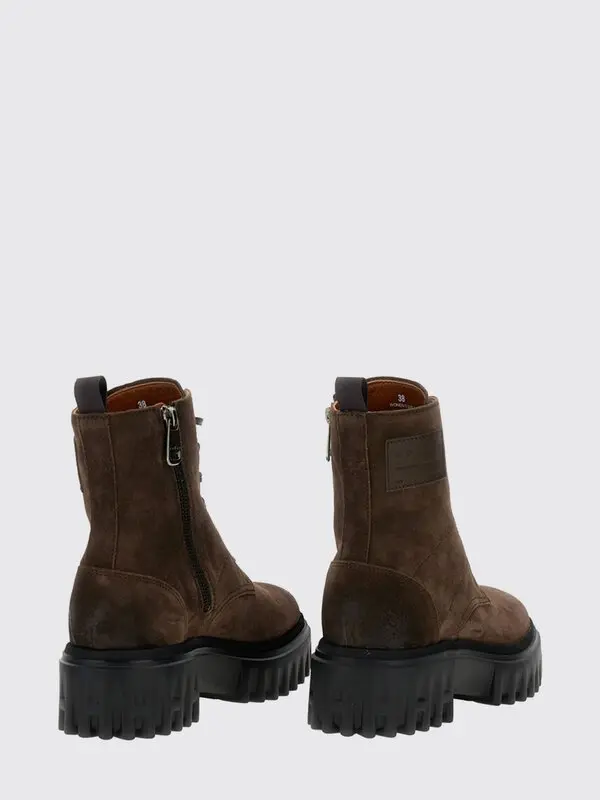 Hogan Lace-up Suede Calf Leather Combat Boots
