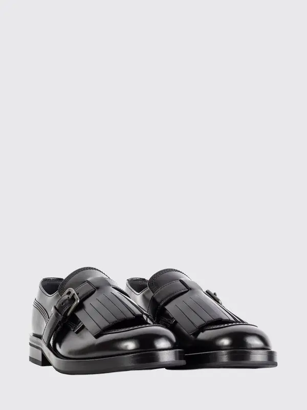 Church's Brushed Calfskin Monk Strap Shoes With Fringes And Round Toe