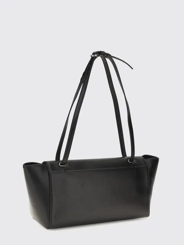 Savette Symmetry Smooth Calfskin Shoulder Bag With Metallic Clasp