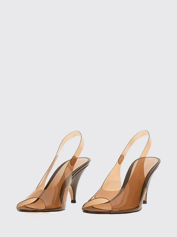 GIANVITO ROSSI Slingback Sandals With Flared High Heel - Brown