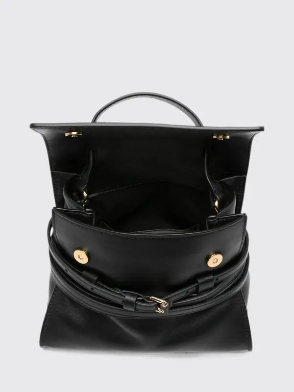 Moschino Tie Me Leather Mini Handbag - Black