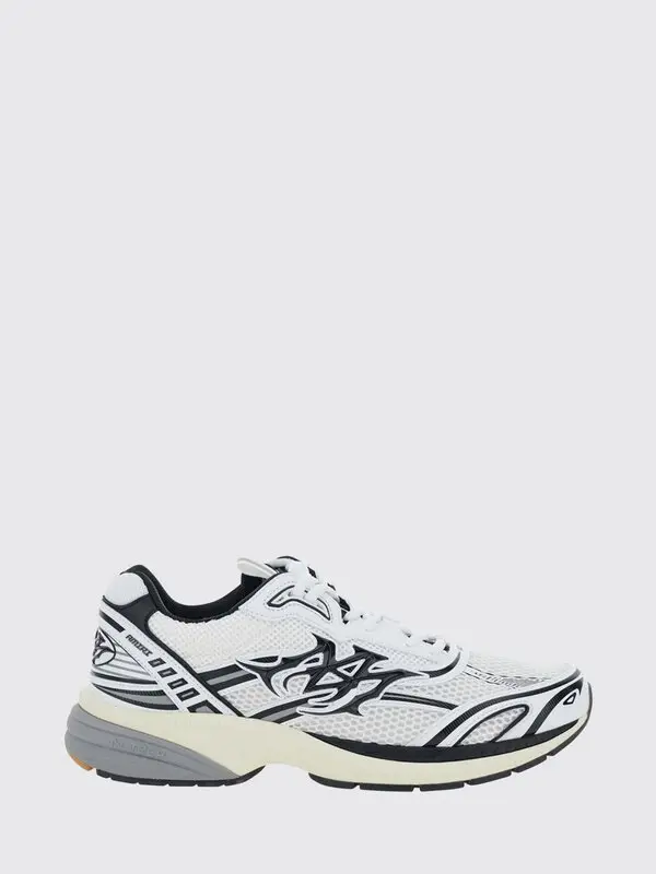Amiri M-tech Bicolour Leather And Mesh Trainers With Applied Logo - White