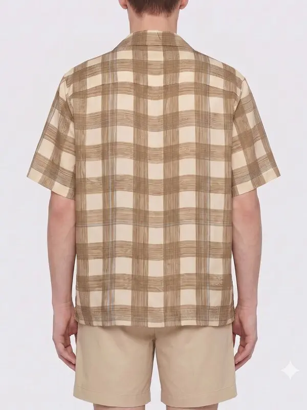 JIL SANDER Check Viscose Bowling Shirt With Cuban Collar