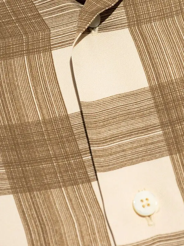 JIL SANDER Check Viscose Bowling Shirt With Cuban Collar