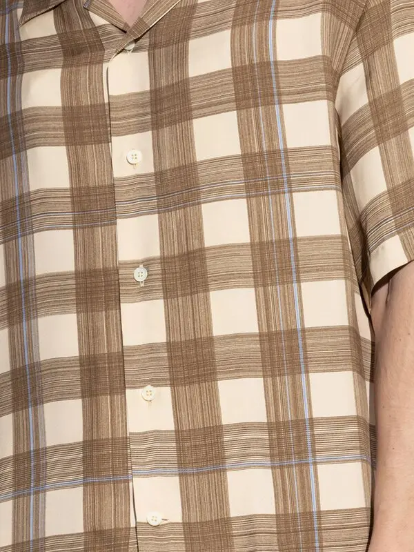 JIL SANDER Check Viscose Bowling Shirt With Cuban Collar