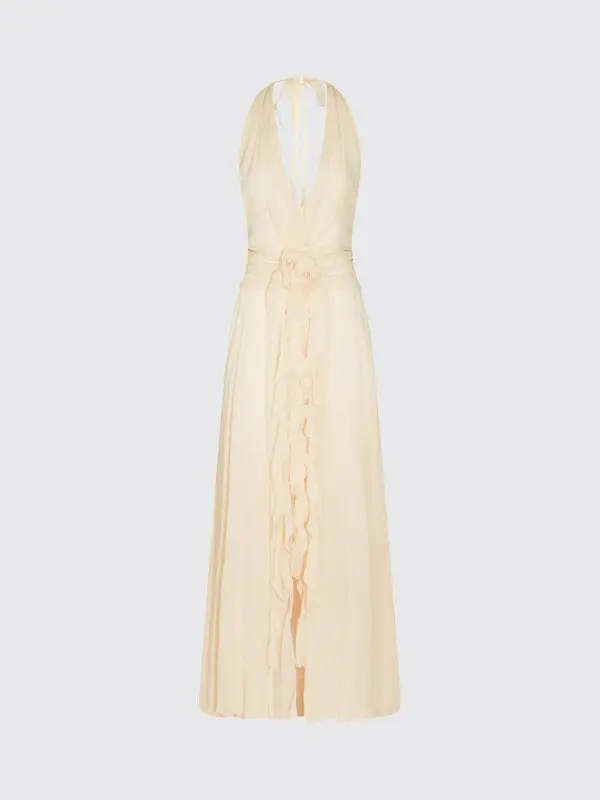 Blumarine Halterneck Georgette Long Evening Gown