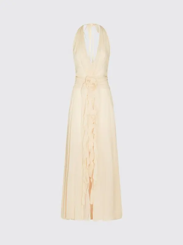 Blumarine Halterneck Georgette Long Evening Gown