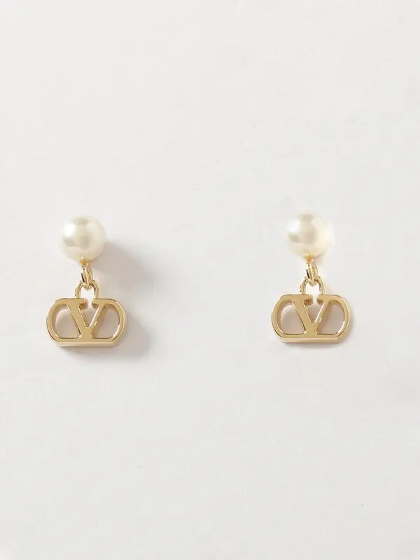 Valentino Garavani Tone Pearl Drop Earrings - Gold