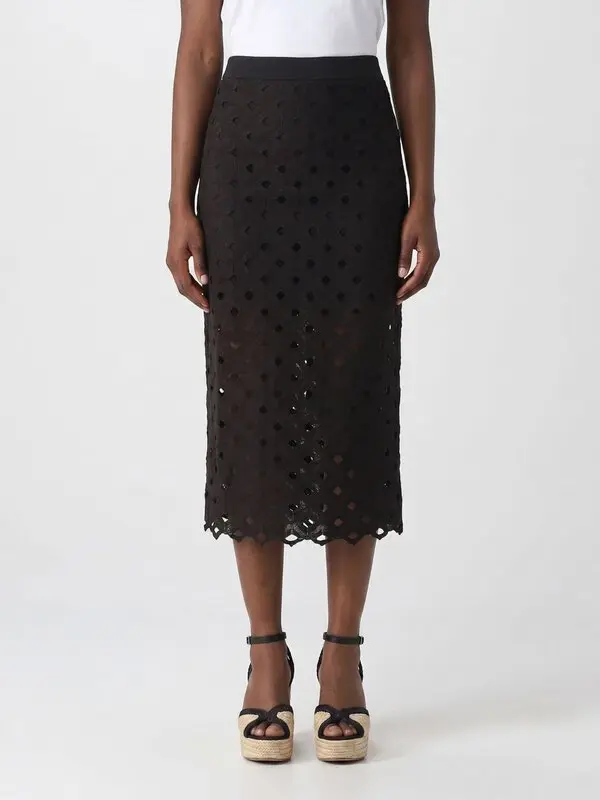 Max Mara Slim Fit Cotton-blend Pencil Midi Skirt With High Waist