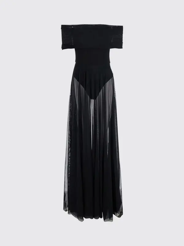 Norma Kamali Off-the-shoulder Sheer Maxi Dress