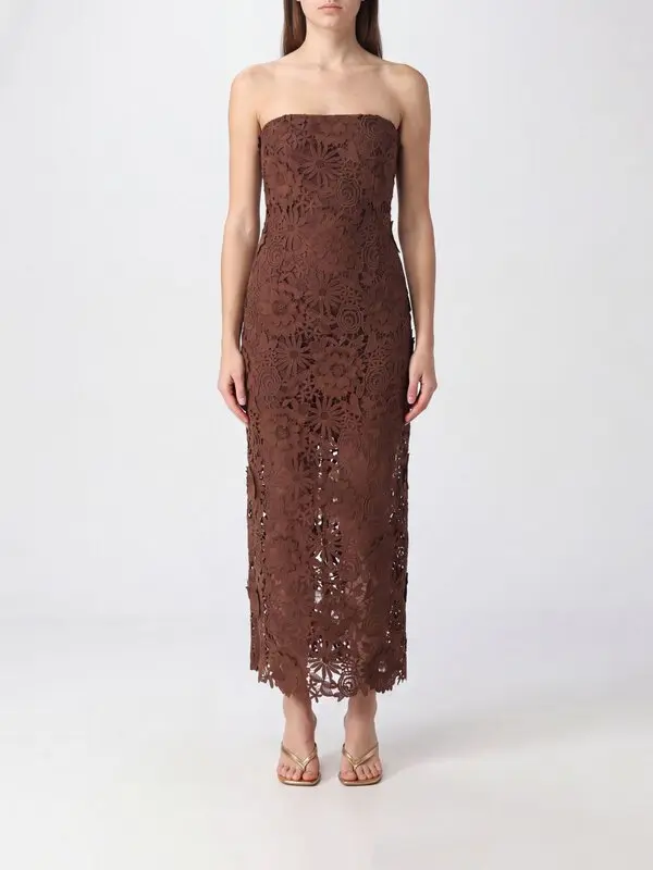 ROTATE BY BIRGER CHRISTENSEN Strapless Maxi Dress - Brown