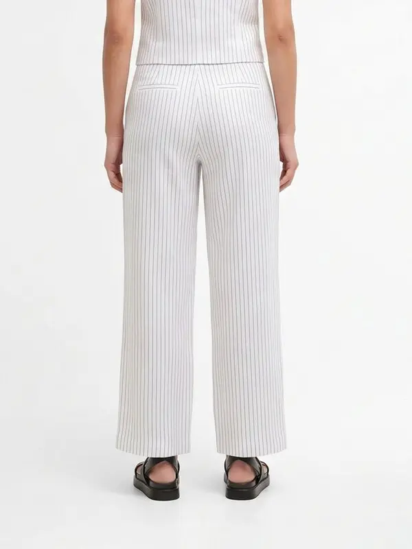 Barbour Sloane Striped Straight-leg Cotton-blend Trousers