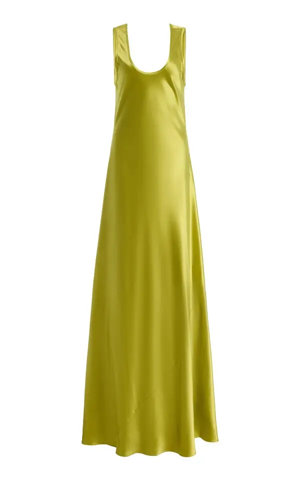 HEIRLOME Margot Silk Maxi Dress - Green