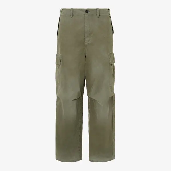 Fendi Grey- Cotton Drill Utility Trousers