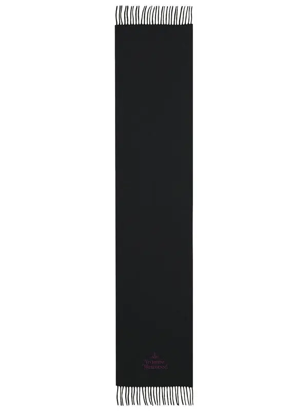 VIVIENNE WESTWOOD Scarf Embroidered In Wool - Black
