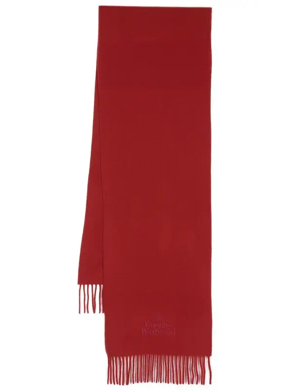 VIVIENNE WESTWOOD Scarf Embroidered In Wool - Red