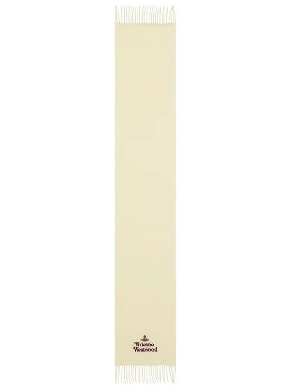 VIVIENNE WESTWOOD Scarf Embroidered In Wool - White