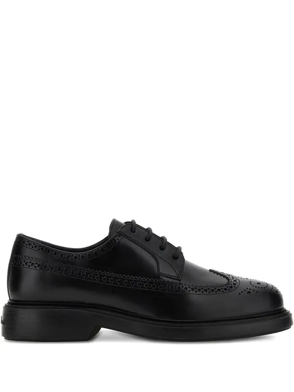 Hogan Derby H704 In Brushed Leather - Black