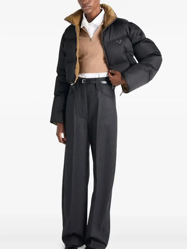 Prada Cropped Fit Stand-up Collar Down Jacket