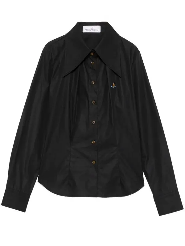 VIVIENNE WESTWOOD Violin Shirt In Cotton With Orb Embroidery - Black