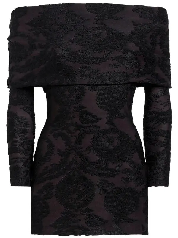 Etro Velvet Jacquard Sweater With Paisley Foliage Pattern - Black