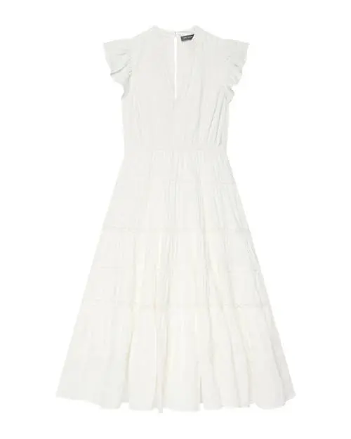 Mint Velvet Cotton Tiered Maxi Dress With Crochet Detailing