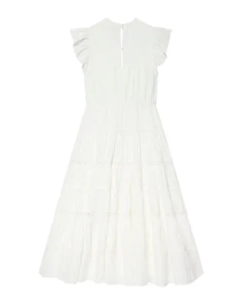 Mint Velvet Cotton Tiered Maxi Dress With Crochet Detailing