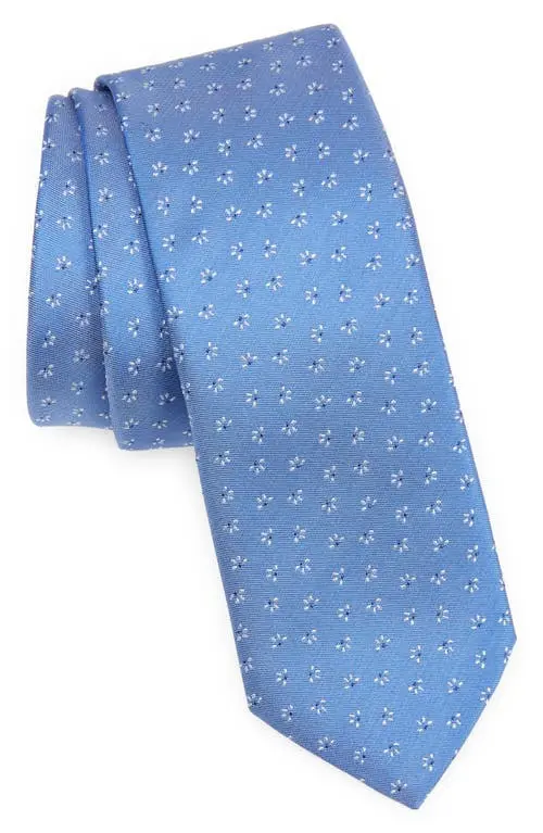 BOSS Neat Silk Skinny Tie - Light/pastel Blue