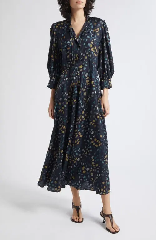 Marella Painted Spot Tie Neck Midi Dress