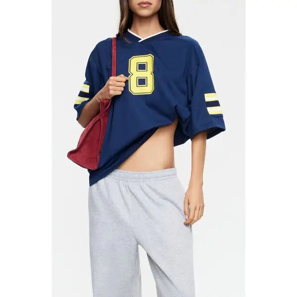 Lioness Beverly Graphic Mesh Jersey Tee - Navy